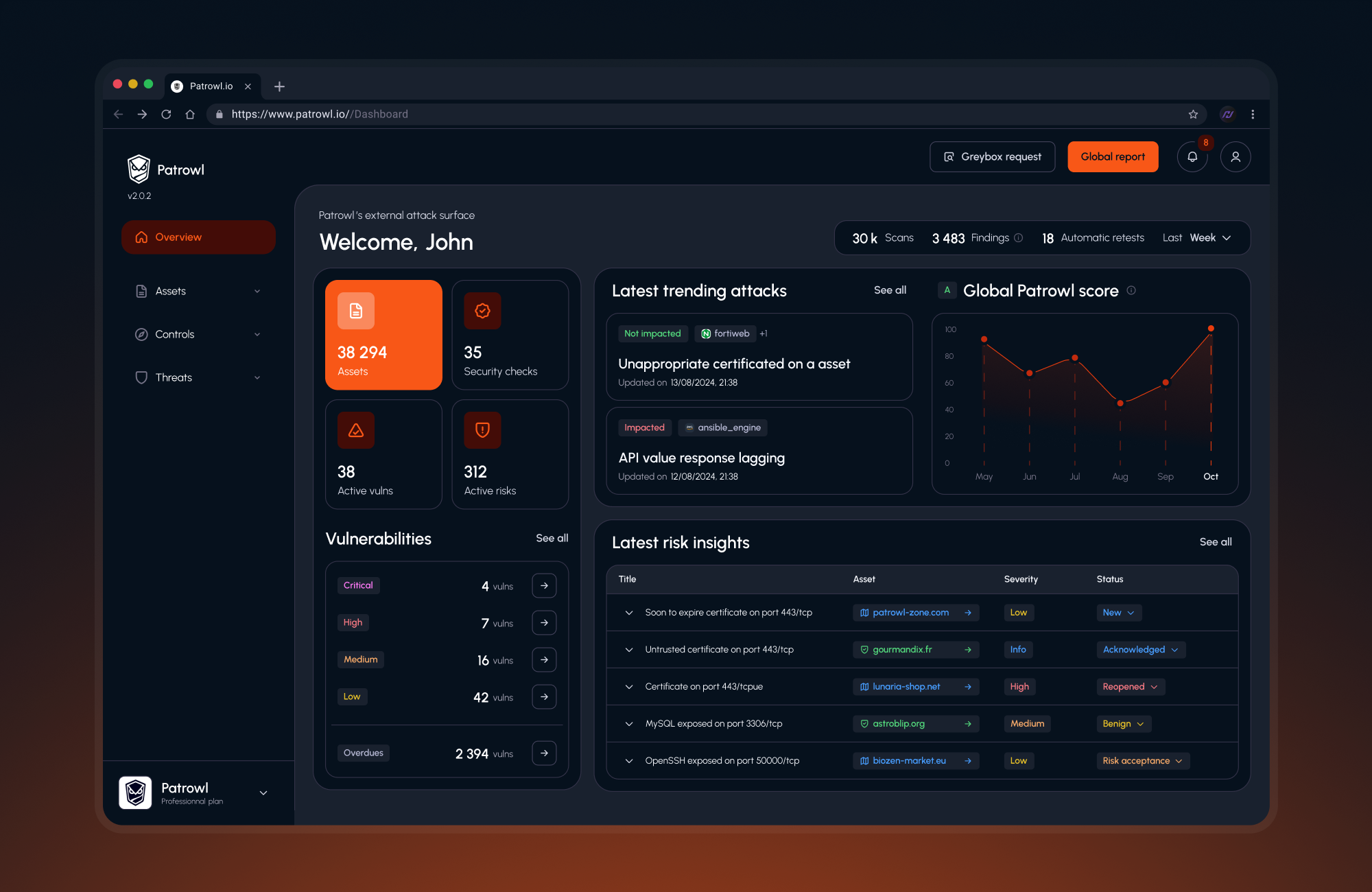 Next-generation vulnerability scanner | Continuous security - Patrowl